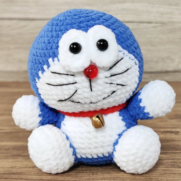 Handmade | Toys | Handmade Amigurumi Crochet Doraemon Doll | Poshmark